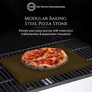 Premium Pizza Stone for Oven | Small But Expandable By Purchasing Two or More | Perfect Crispy Crusts | Durable Pizza Steel Stone | Deluxe Pizza Stone Offering Easier Cleaning, Handling and Storage