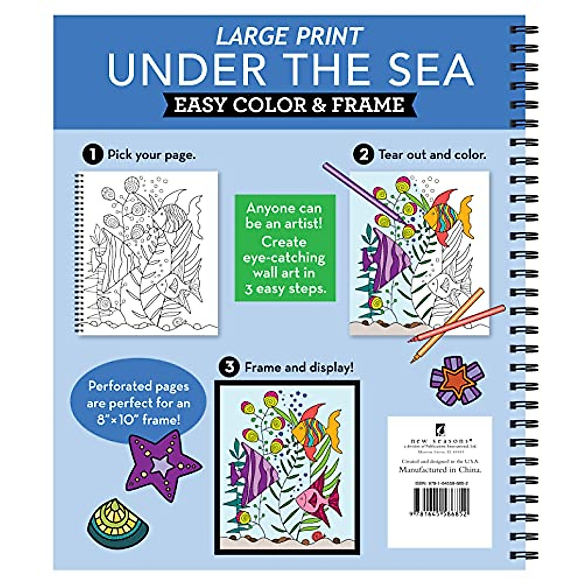 Large Print Easy Color & Frame - Under the Sea (Stress Free Coloring Book)