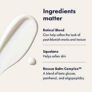 Hero Cosmetics Rescue Retinol Nighttime Renewing Cream - Helps With the Look of Uneven Texture and Post-Blemish Marks - Gentle, Non-Drying Formula, Introduction Retinol - Safe for Sensitive Skin (30 ml)