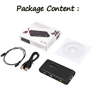 LEAGY USB 7.1 External Sound Card (8-Channel) - 7.1 Channel USB Soundbox - Dynamic 3D Surround Sound - UP to 8 Speakers - Simultaneous Recording and Playback - Analog and Digital Audio Equipment