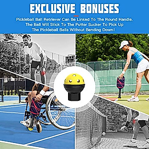 Pickleball Paddles, Pickleball Set of 2 Lightweight Fiberglass Pickleball Rackets, 2 Outdoor & 2 Indoor Pickleball Balls, 2 Extra Ball Retriever and 1 Bag, Polymer Honeycomb Core Pickleball Racquet