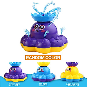 Bath Toy, Spray Water Octopus (Ramdom Colour), Can Float Rotate with Fountain, Funcorn Toys Floating Bathtub Shower Pool Bathroom Toy for Baby Toddler Infant Kid Party, Water Pump Electronic Sprayer