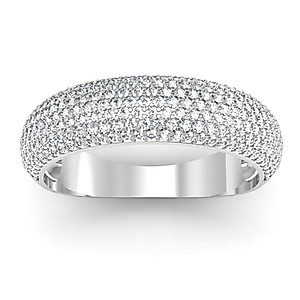 Dazzlingrock Collection 0.90 Carat (ctw) 18k Round Diamond Wedding Band for Women Ring, White Gold, Size 7