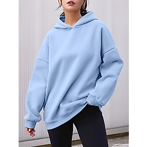 AUTOMET Womens Oversized Hoodies Fleece Sweatshirts Hooded Pullover 2025 Fashion Fall Clothes Trendy Outfits Winter Sweater LightBlue S