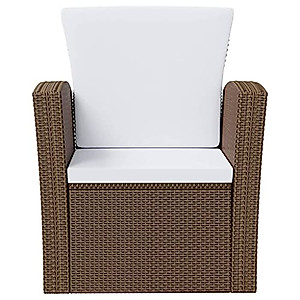 ZQQLVOO Lounge Set Furniture Garden Outdoor Patio Furniture Sectional Conversation Set, 8 Piece Patio Lounge Set with Cushions Poly Rattan Brown for Home, Garden, Lawn, Porch