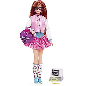 Barbie Rewind Doll, '80S Edition Schoolin' Around Outfit with Varsity Jacket, Acid-Washed Skirt and Rad Accessories