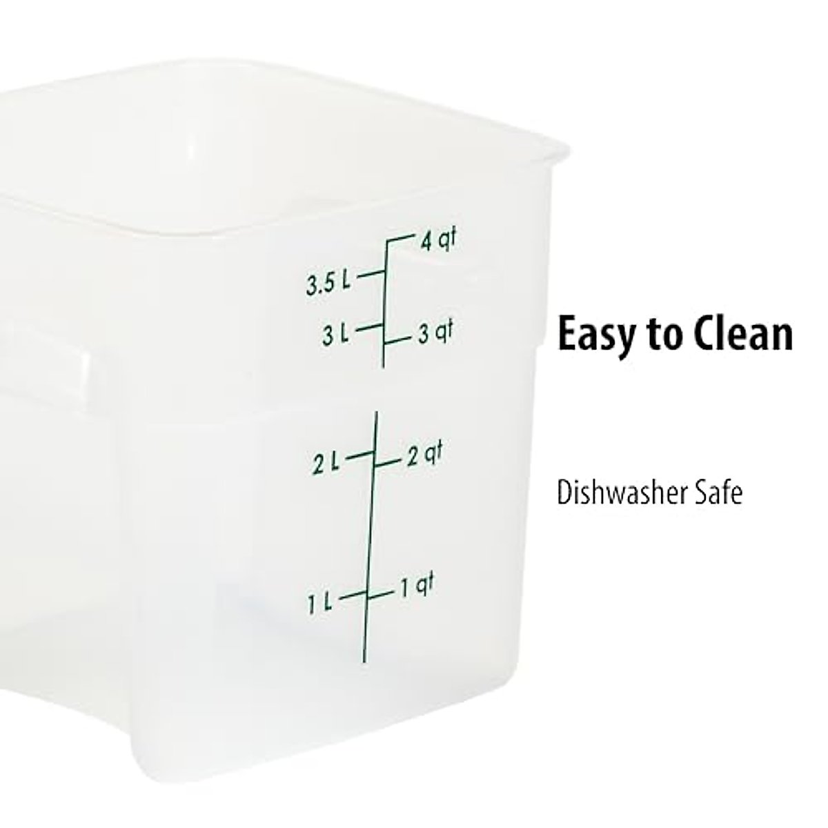 Cambro Food Storage Containers with Lids (BPA-Free) - 4 QT (Quart) Square Food Storage Container with Lid (2 Pack)