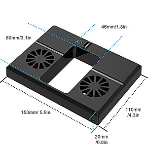 USB Cooling Fan for Xbox Series X Console, MENEEA Cooling Fan Stand for Xbox Series X Console with Dual Cooling Fans and USB Port