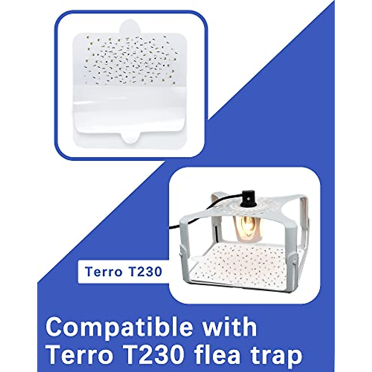 24 PCS Flea Trap Refills Square Glue Boards Compatible with Terro T230 T231 Indoor Flea Trap, 6" Replacement Sticky Pads Fits Square Flea Bed Bug Traps for Inside Your Home