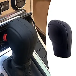 GKmow 2 PCS Car Shift Cover, Environmentally Friendly Silicone Open Anti-Slip Automatic Knob Gear Lever Protective Cover, Universal Decorative Accessories, Suitable for Most Car Models (Black)