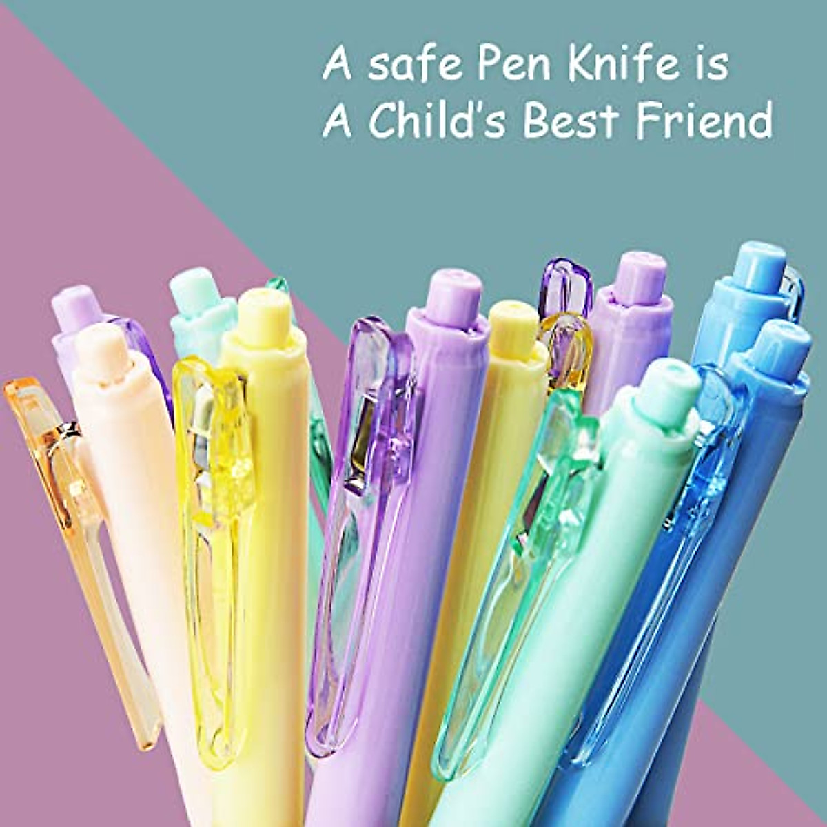 TOMZEGNA Pack 10 Retractable Ceramic Craft Hobby Knife, Precision Craft Cutting Knife with Silicon Grip That Looks Like A Pen, Small Thin Blade for Art Paper Scrapbook