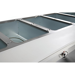 Kratos Commercial Mobile Electric Steam Table/Hot Food Table, 5 Wells, Stainless Steel, NSF 240V (28W-200)