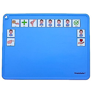 Help for Nonverbal or Speech Delayed Toddlers and Children | Silicone Placemat with Picture Symbols | Communication Board | AAC Pictures | BPA Free, Easy to Clean, Nonslip, Raised Edges