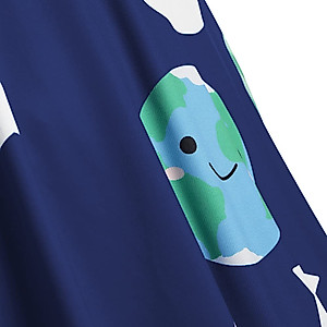 ZEZCLO Women's Long Sleeve Peter Pan Collar A-line Dress Halloween Costume Vintage Solar System Fit and Flare Dresses Dark Blue L