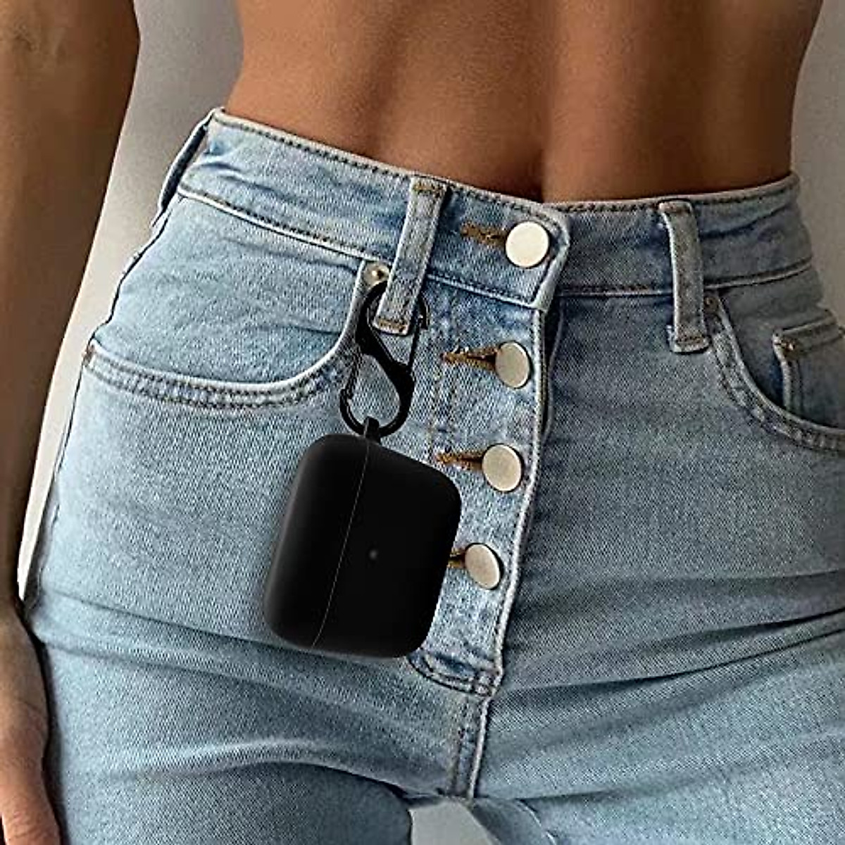 Geiomoo Silicone Carrying Case Compatible with Sennheiser CX, Sennheiser CX 400BT, Portable Scratch Shock Resistant Cover with Carabiner (Black)