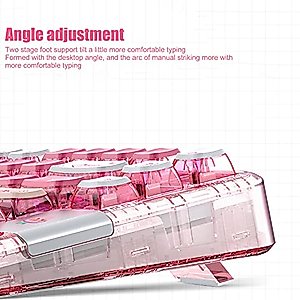Luqeeg Wireless Mechanical Keyboard, 80 Keys Wireless Bluetooth Gaming Keyboard with RGB Backlight Compact Gaming Keyboard with 2 Layer Keycap Design, for Computer, Desktop, PC, Notebook