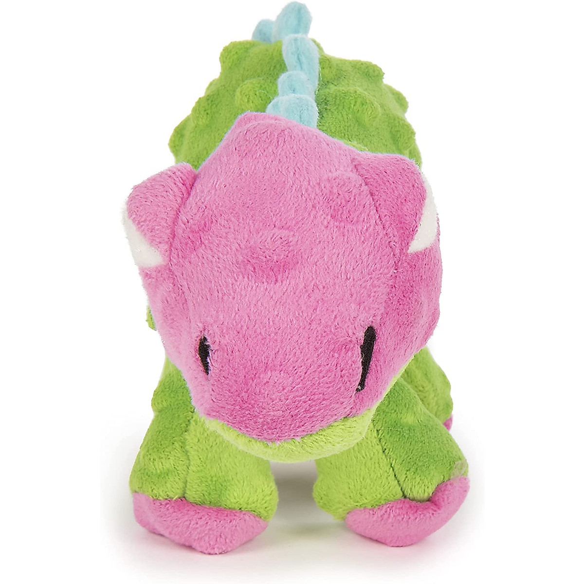 goDog Dinos Spike Squeaky Plush Dog Toy, Chew Guard Technology - Green, Small