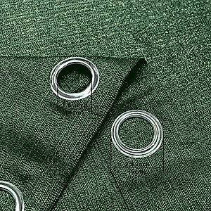 Christmas Green and Gold Curtains 63 Inch Length for Living Room 2 Panels Grommet Semi Sheer Shiny Glitter Sparkle Shimmer Hunter Forest Green Curtain for Bedroom Xmas Holiday Decor Emerald Dark Green