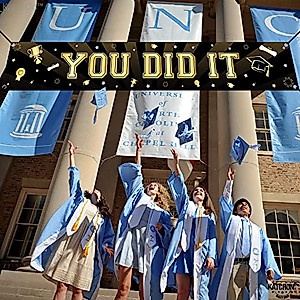 KatchOn, You Did It Banner - XtraLarge, 120x20 Inch | Graduation Yard Sign, Black and Gold 2023 Graduation Decorations | Graduation Banner | Graduation Backdrop, Graduation Decorations Class of 2023