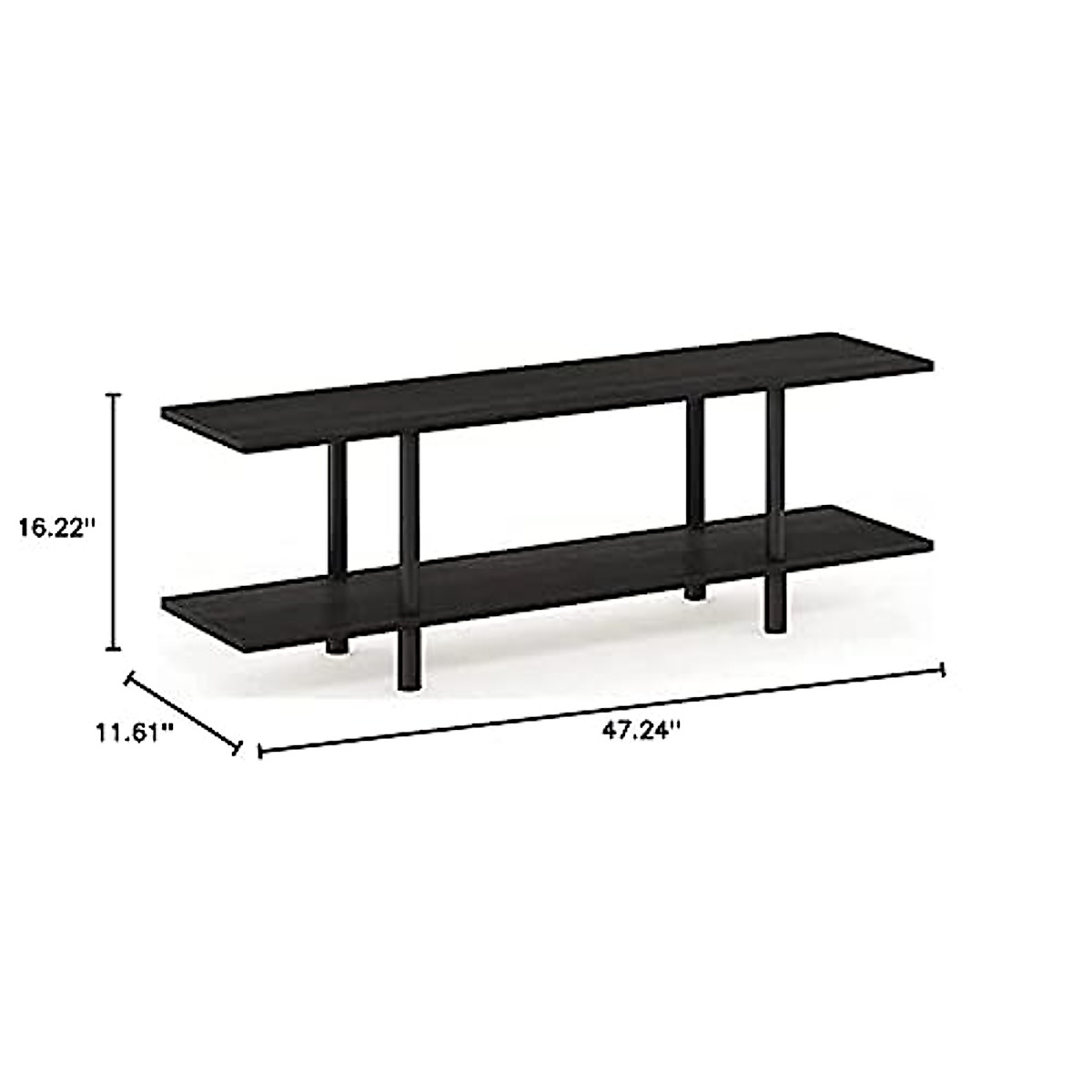 Furinno Turn-N-Tube 2-Tier Multipurpose Wide Shelf, Espresso/Black