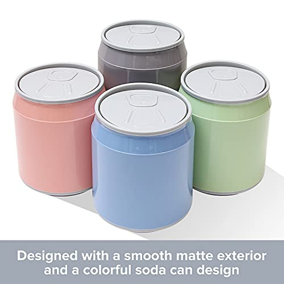 Soda Can Trash Bin - One Press Trash Can with Lid - Waterproof Plastic Garbage Can w/ Removable Top Cover - Kitchen Trash Can - Bathroom Wastebasket 9.8"x11.8" Large Trash Can - 13L/3.4Gal Capacity, Pink