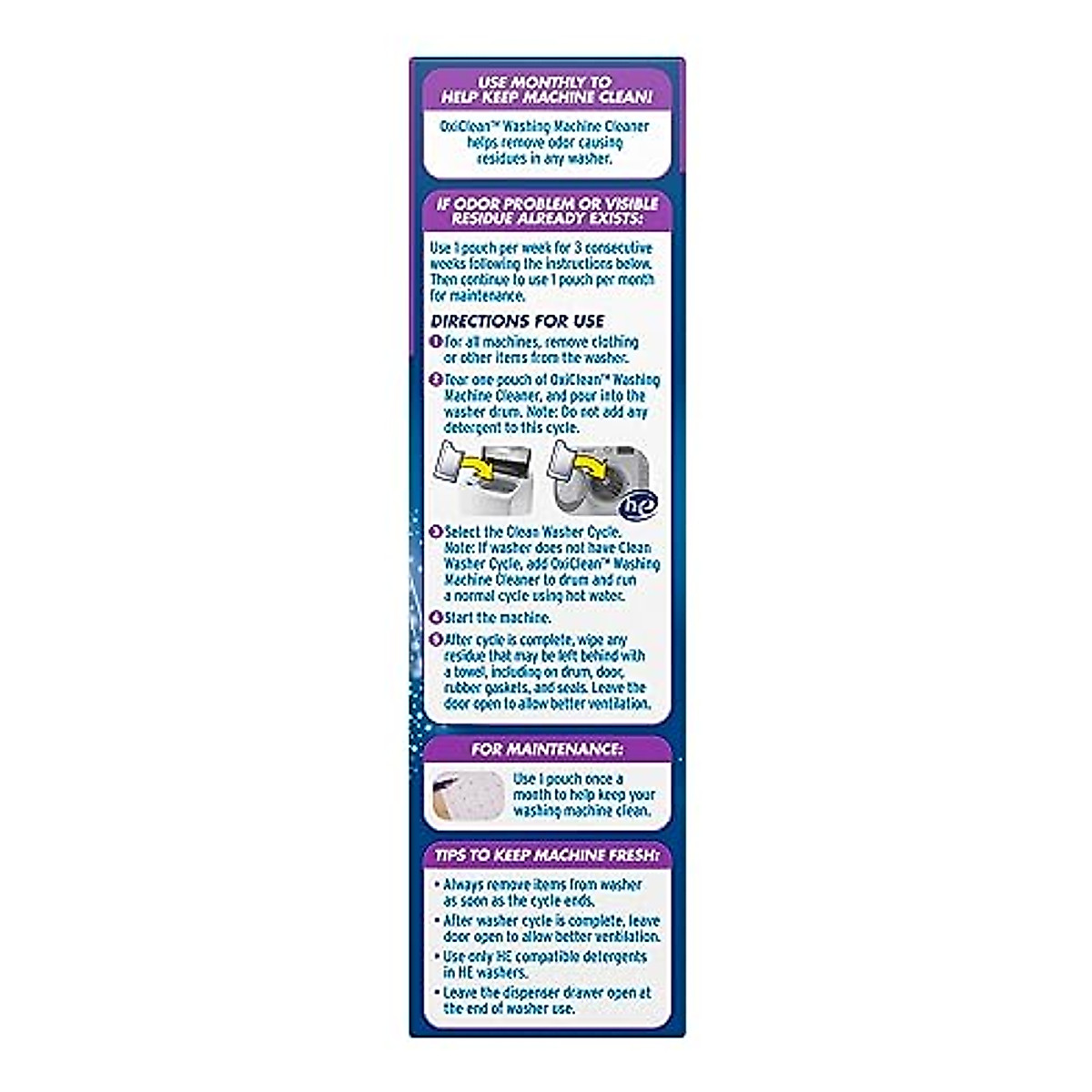 OxiClean Washing Machine Cleaner with Odor Blasters, 4 Count