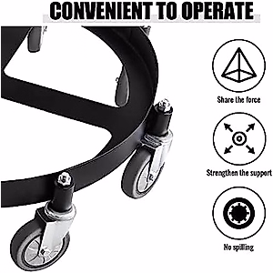 Migoda Heavy Duty Steel Drum Dolly, 55 Gallon Steel Frame with 8 Swivel Caster Wheels, 2000 Lbs Capacity, Anti-Tipping Design Fits for Workshops and Warehouses