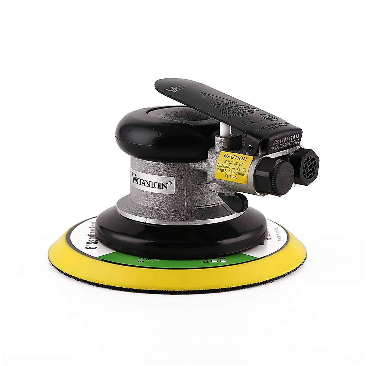 Valianto 6" Professional Air Random Orbital Palm Sander with 1pc 6" Backup Plate, Heavy Duty Dual Action Pneumatic Sander Silver