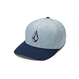 Volcom Men's Regular Full Stone Flexfit Hat, Navy 2, Small/Medium