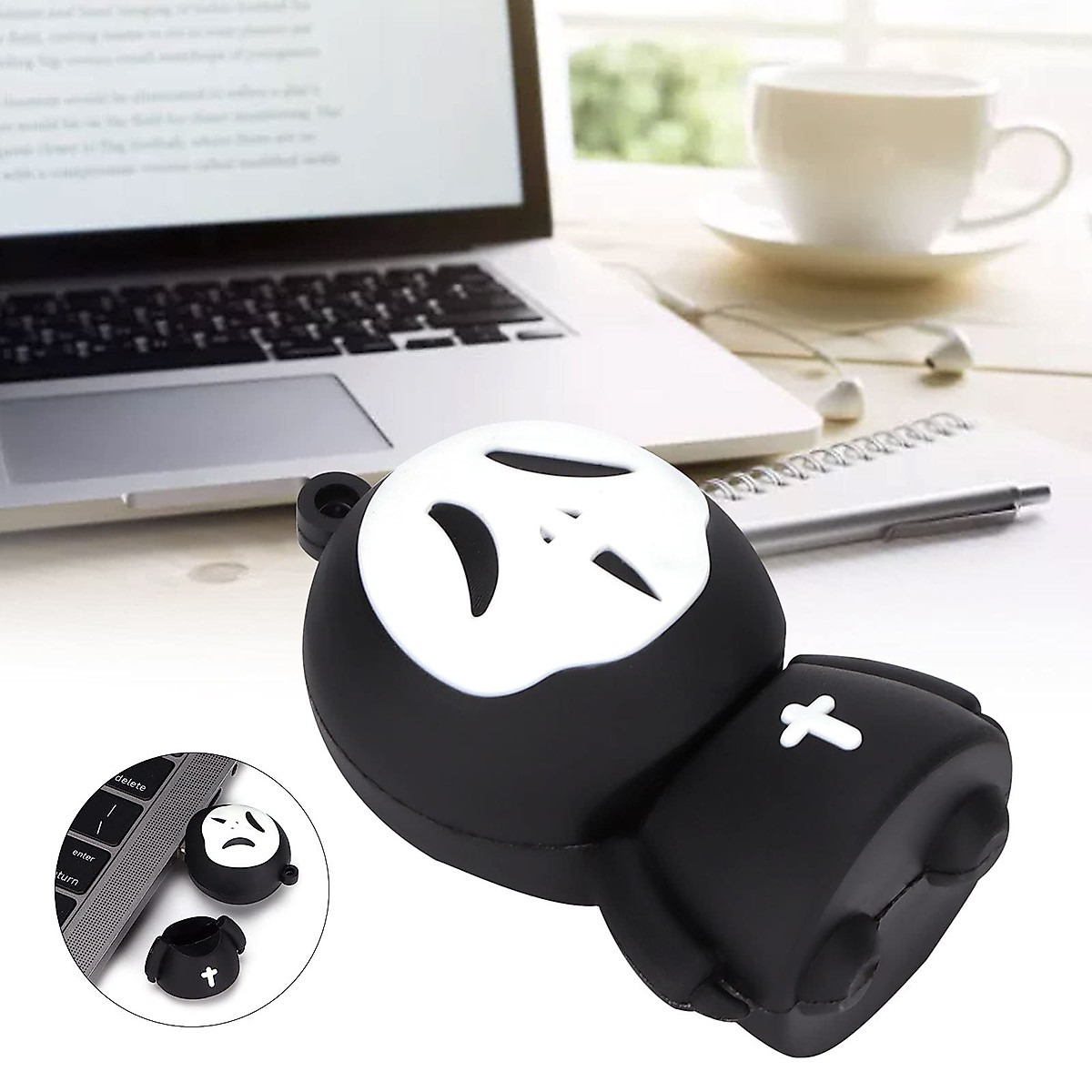 USB Flash Drive USB2.0 Memory Stick, Faceless Ghost Cartoon U Disk Drive Storage High Speed Thumb Drive, Data Transmission Portable for Computer/Laptop (32GB)