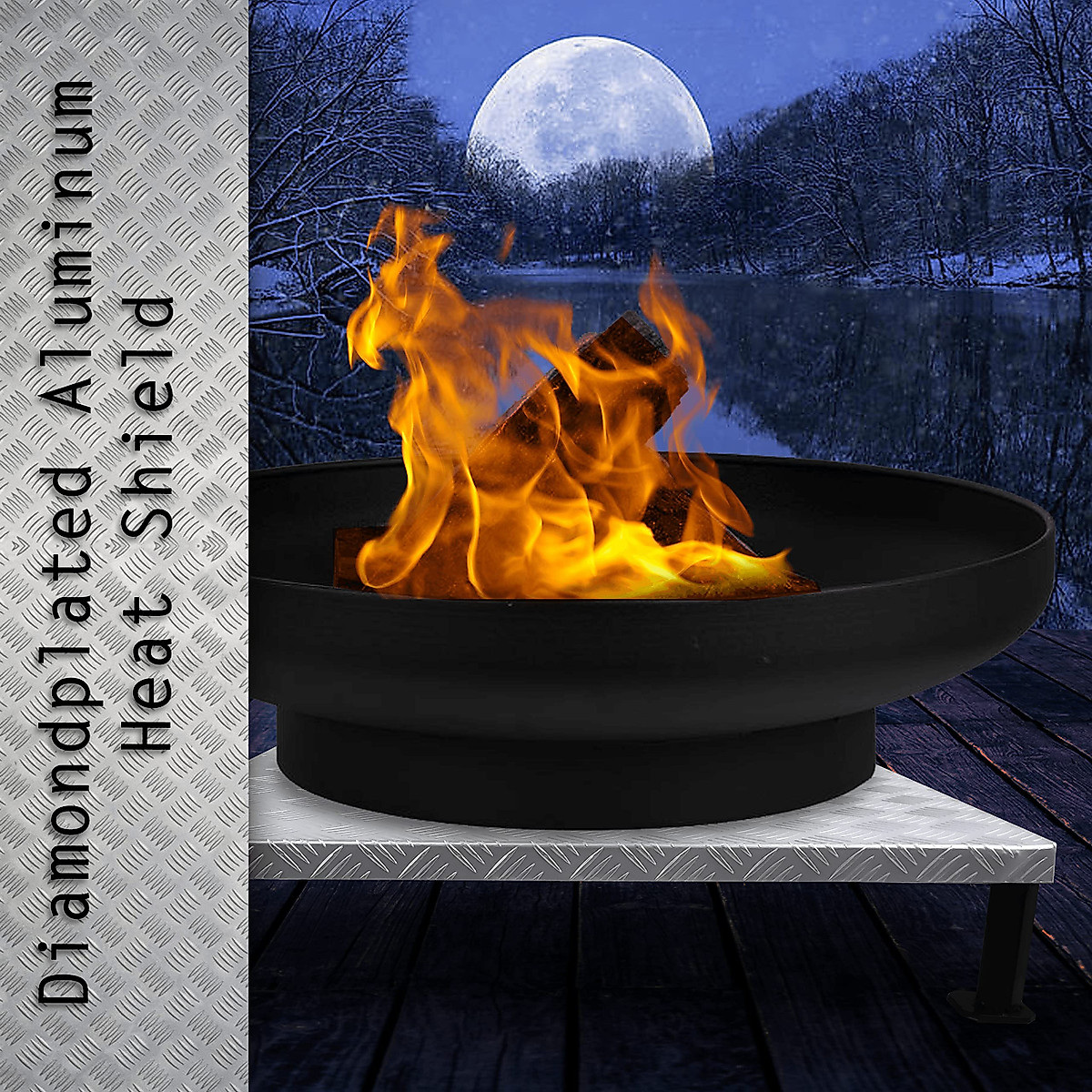 FEBTECH Portable Fire Pit Deck Defender & Grass Guard Heat Shield 25 ...