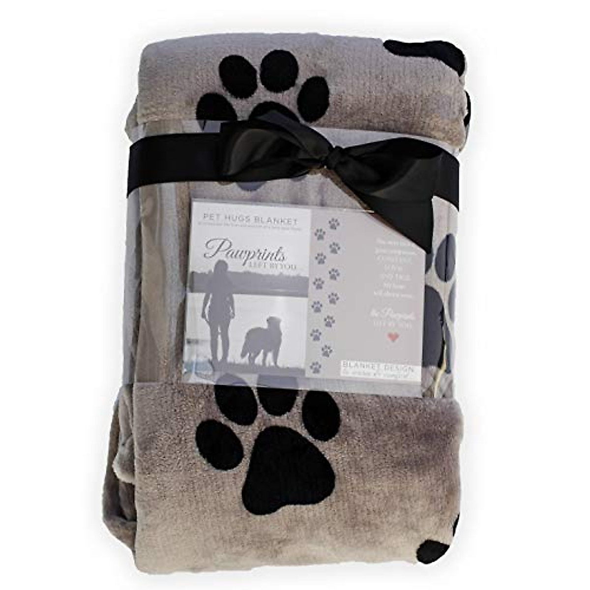 Pawprints Left by You Pet Memorial Blanket with Heartfelt Sentiment - Comforting Pet Loss/Pet Bereavement Gift (Non Personalized)