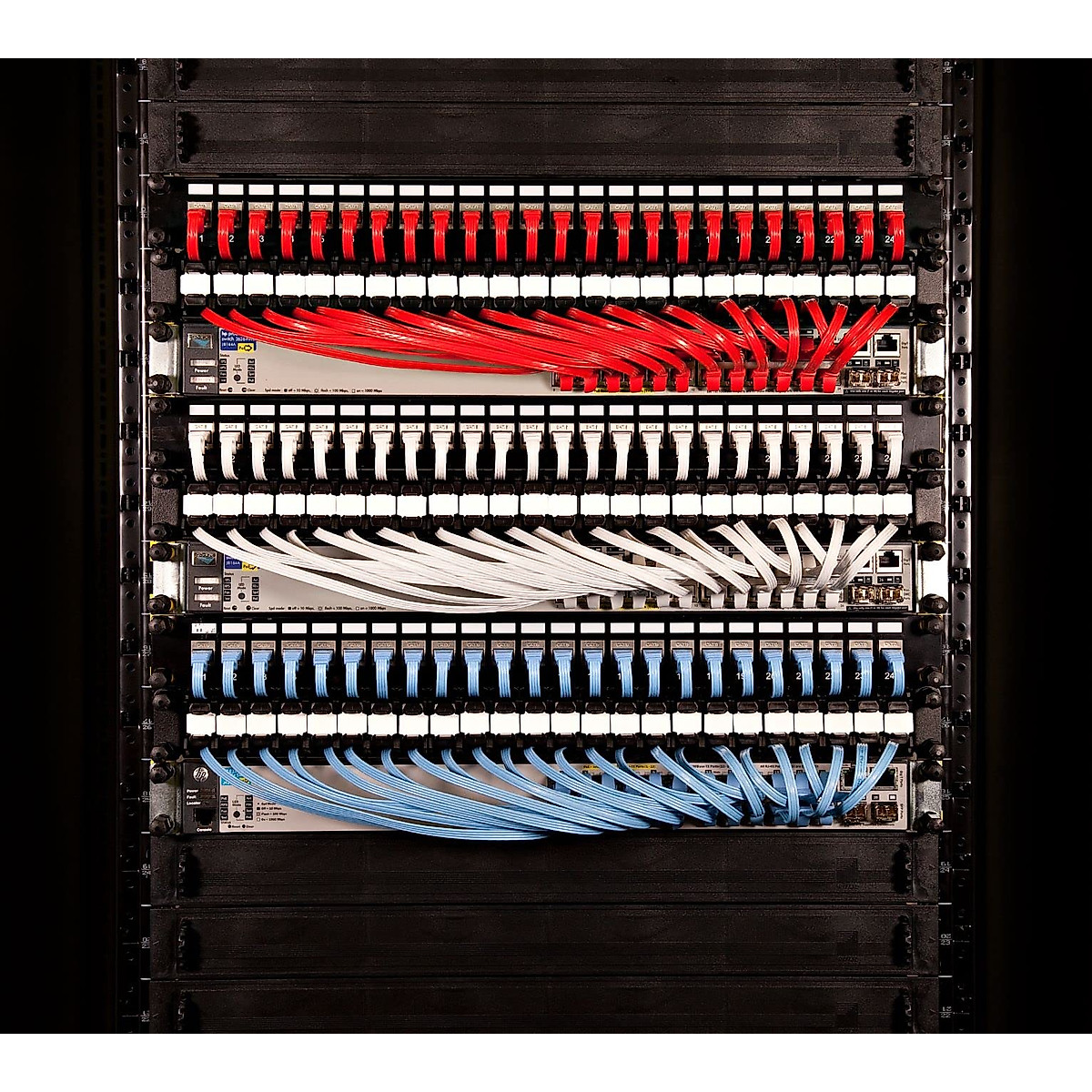 PATCHBOX® Plus+ Cat.6a - Patch Panel 24 Port Cable Management Kit for Network and Server Racks ...