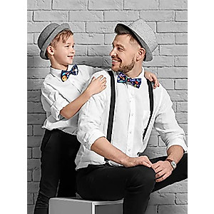 Newcotte 3 Pcs Boy's Bow Ties for Kids Toddler Child Cute Adjustable Costume Pre Tied Bowties for Kids Wedding Birthday Party(Truck, Dinosaur, Spacemen Pattern)