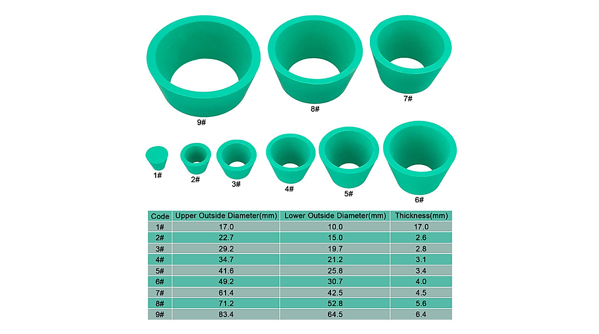 PAGOW Buchner Funnel Adapter Set - 9 Neoprene Cones