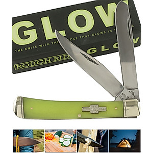 S.S. Folding Knives Moon Glow In The Dark Trapper Pocket Knife Rr1425 2 Stainless Steel Open Folding Blades Outdoor Survival Hunting Knife for Camping by Survival Steel