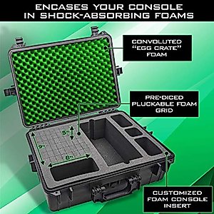 CASEMATIX Hard Shell Travel Case Compatible with Xbox Series X Console, Controllers, Headset and Other Accessories - Waterproof and Crushproof Carrying Case with Customized Foam Interior