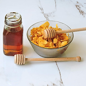 HealthGoodsIn - Set of 2 Wooden Honey Dipper for Easy Honey Dispensing