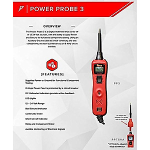 Power Probe III Circuit Tester - PP3CS in Red - Voltmeter