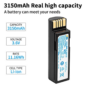 CBQ DS3678 [Upgrades] Replacement Battery for Zebra DS3600 DS3678 LI3678 LI3678-SR LS3678 DS3678-SR0F003VZWW DS3678-SR DS3678-HD DS3678-ER Series Scanners, 82-166537-01 BTRY-RF20GAB0E-00.3150mAh