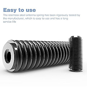 CB Antenna Spring, Ancable SS-3H CB Spring Whip Antenna 3/8" x 24 Threads Stainless Steel Heavy Duty Radio Antenna Mount for Vehicle CB Radio Antennas Up to 60" Long, Black