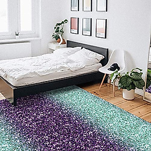 Fantasy Staring Non-Slip Area Rugs Room Mat- Purple and Teal Marble Home Decor Floor Carpet for High Traffic Areas Modern Rug Kitchen Mats Living Room Pads, 2'x3'