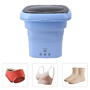 LAVEN Folding Washing Machine, High Efficiency 100~240V Portable Bucket Washing Machine High Speed Motor TPE and PP with Drain Pipe for Apartment (US Plug)
