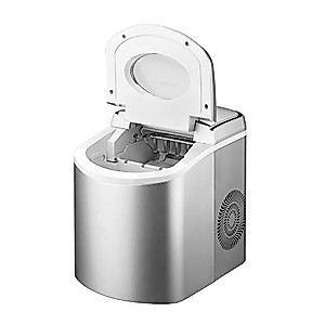 Diophros IPortable Ice Maker Machine for Countertop, Makes 26 lbs of Ice per 24 Hours - 9PCS Bullet Ready in 6-8 Minutes-Electric Ice Making Machine with Ice Scoop and 1.5 lb Ice Storage (Sliver)
