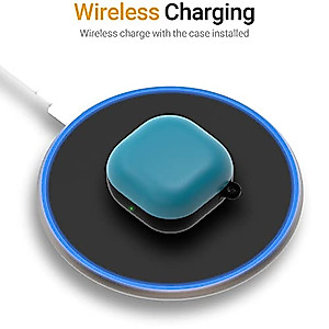 JUST4YOU for Galaxy Buds Pro Case, Galaxy Buds Live Case, Galaxy Buds 2 Case Cover with Keychain, Thin Fit Hard Case (Blue) CS_HD_GBL_GBP_GB2_BL