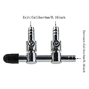 ZZHXSM 2pcs Air Splitter Flow Control Valve Fish Tank Oxygen Pump Accessories Stainless Steel 2-Way Fish Tank Air Flow Control Lever Valve Distributor Splitter