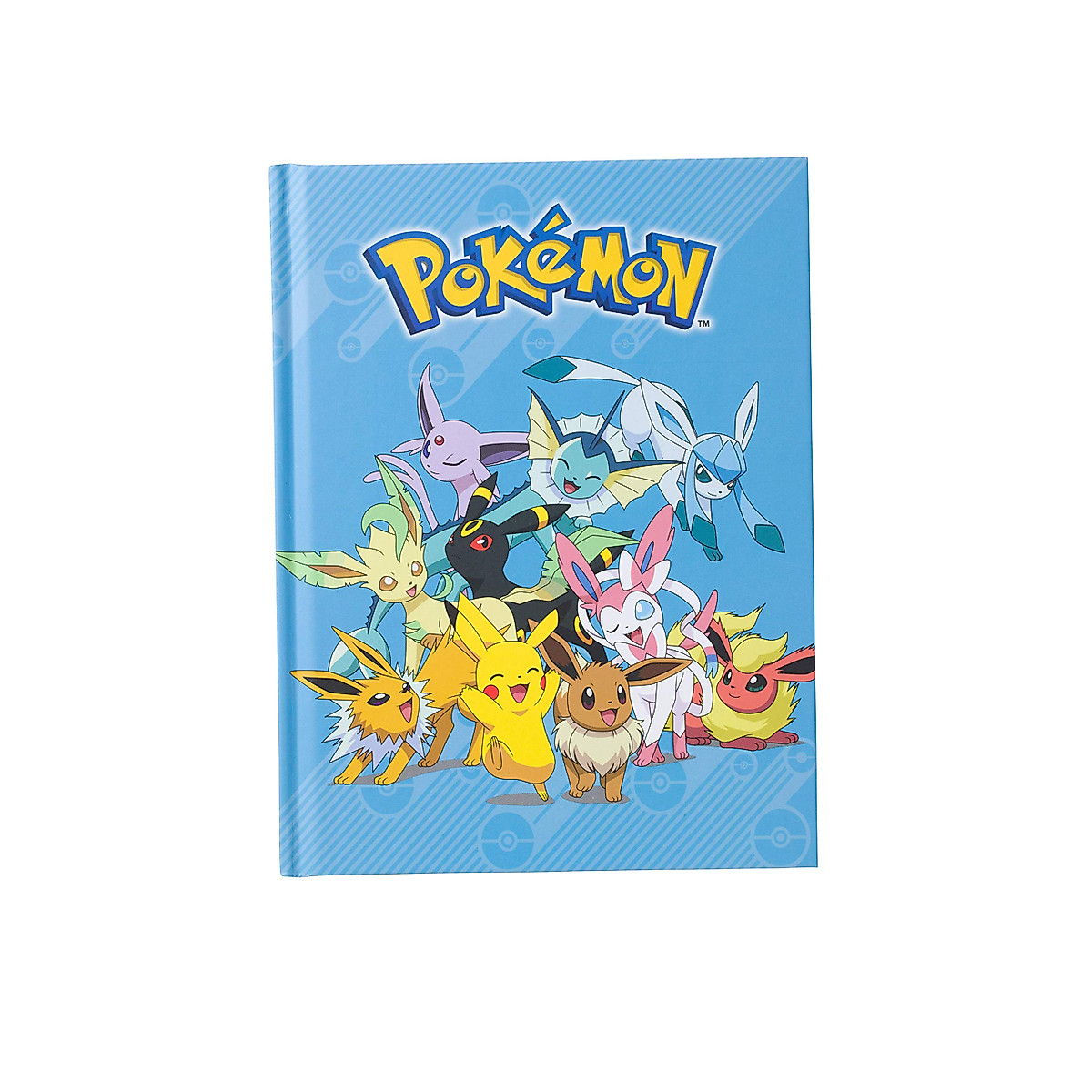 Silver Buffalo Pokémon Eevee & Pikachu Hard Cover Journal Notebook with Ribbon Book Mark, 6 x 8 inches, Blue