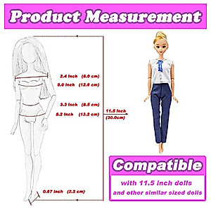 Doll Clothes for 11.5 Inch Girl Doll 20 Pcs Casual Wear Clothes and Doll Accessories with 10 Pairs Shoes +10 Fashion Doll Dresses