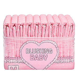 Littleforbig Printed Adult Brief Diapers 80 Pieces (8 Packs) - Blushing Baby(L)