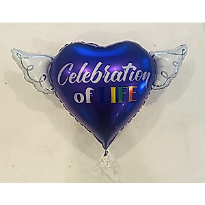 Celebration of LIFE Heavenly Balloons heart shaped with angel wings (Purple)